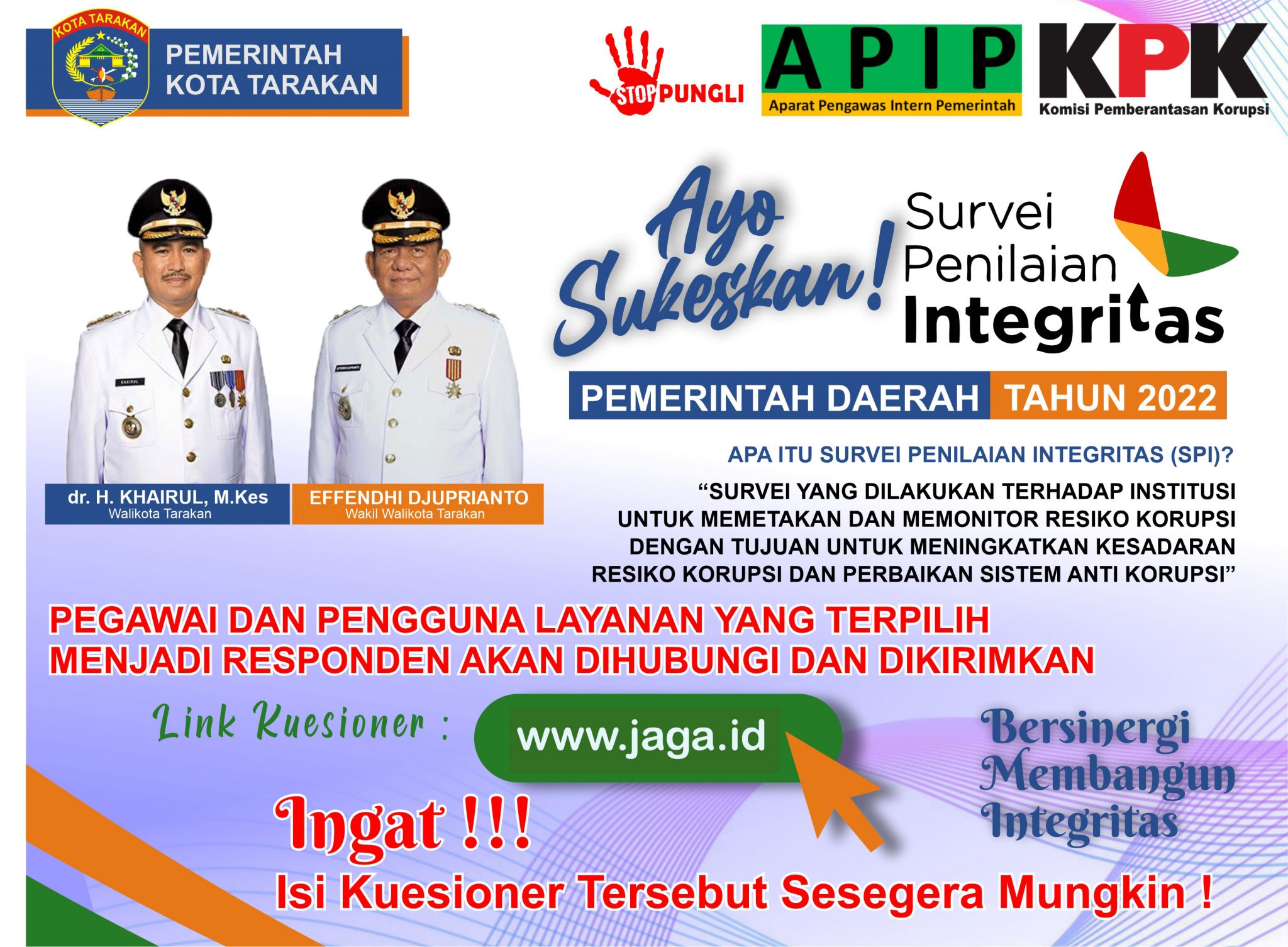 Survei Penilaian Integritas (SPI) KPK Tahun 2022 – DKISP Tarakan